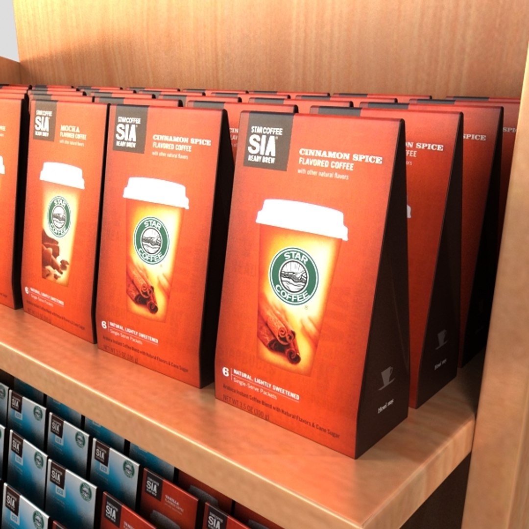 3d Coffee Display Rack Model