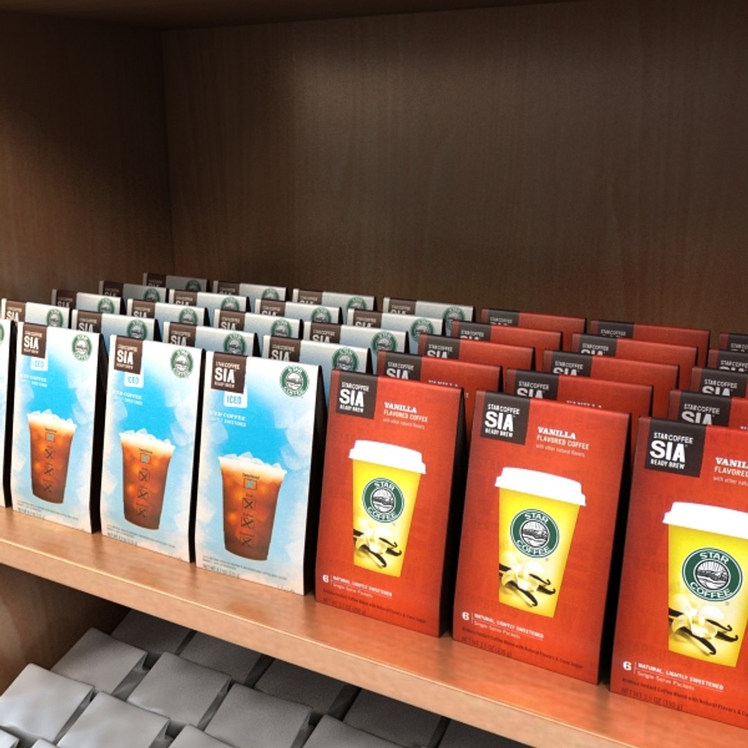 3d Coffee Display Rack Model