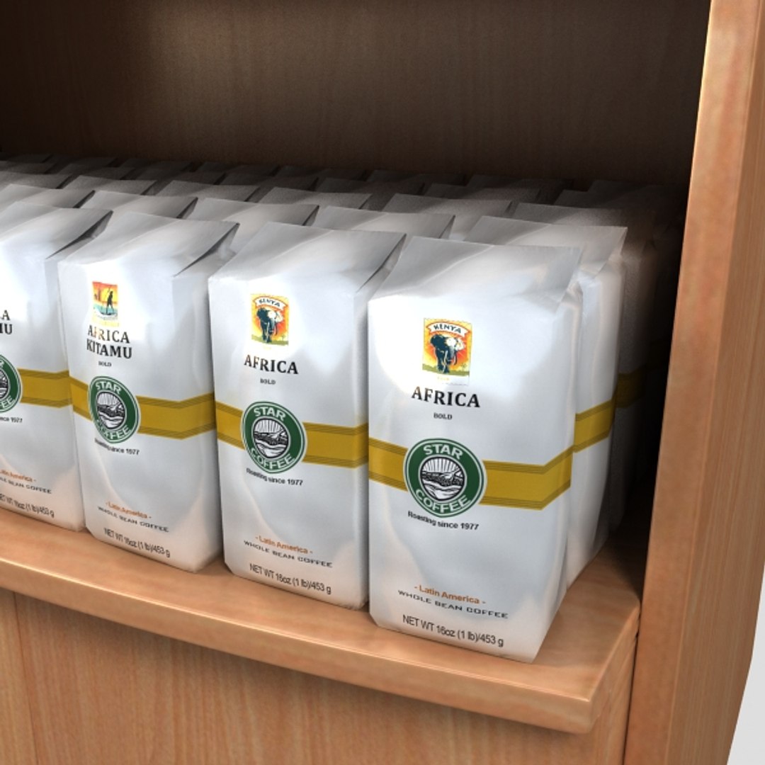 3d Coffee Display Rack Model