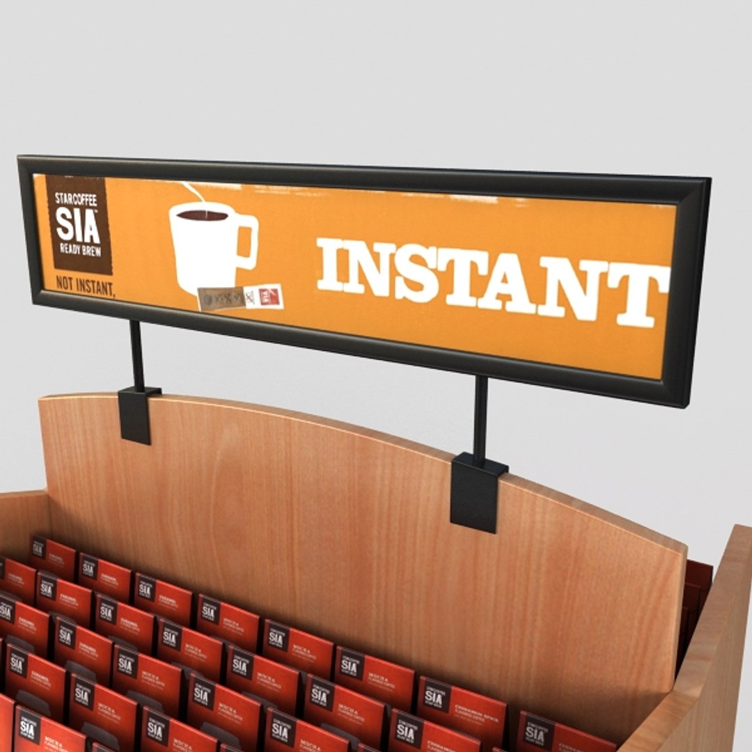 3d Coffee Display Rack Model