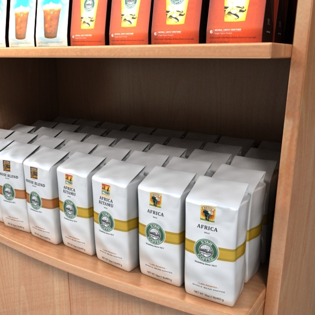 3d Coffee Display Rack Model