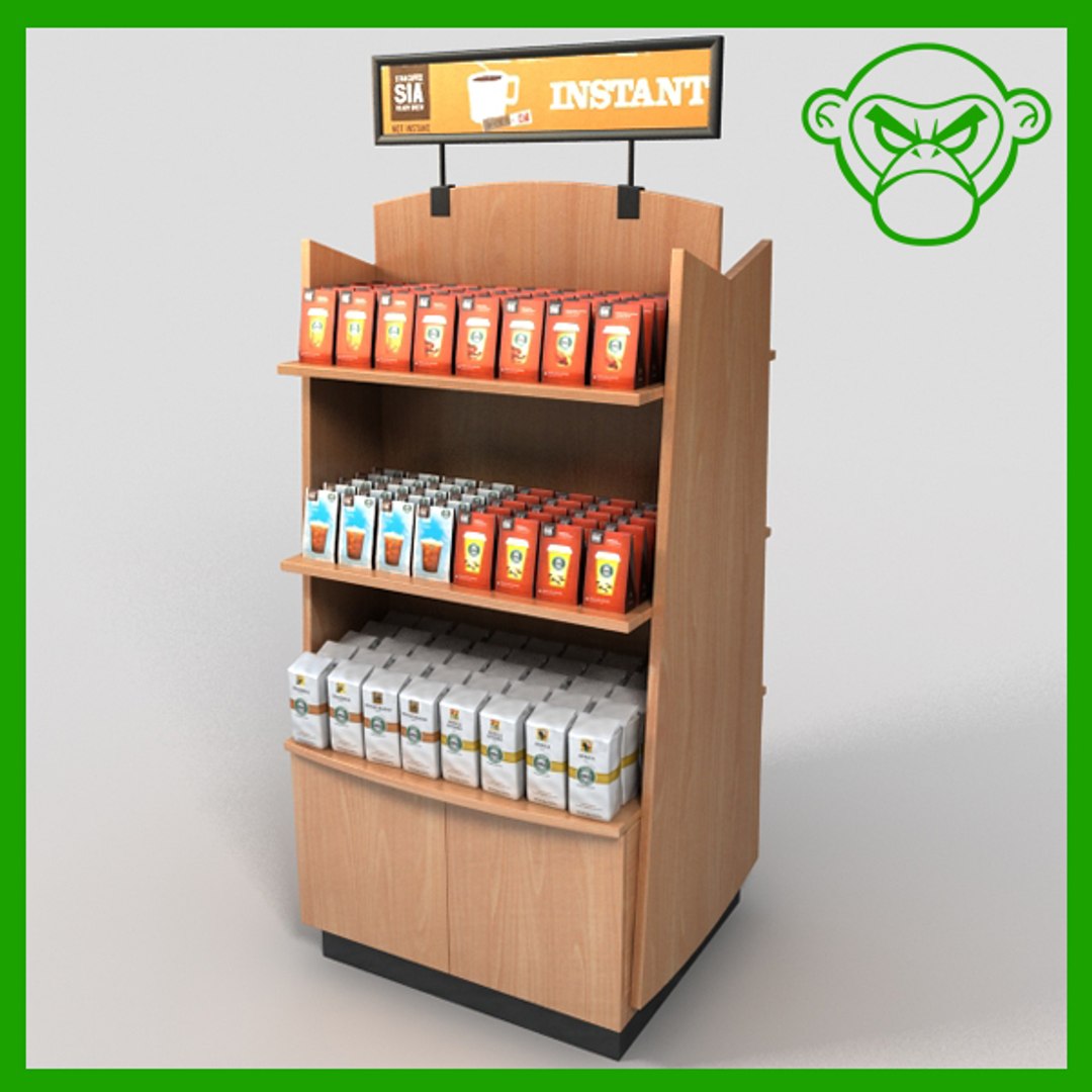 3d Coffee Display Rack Model
