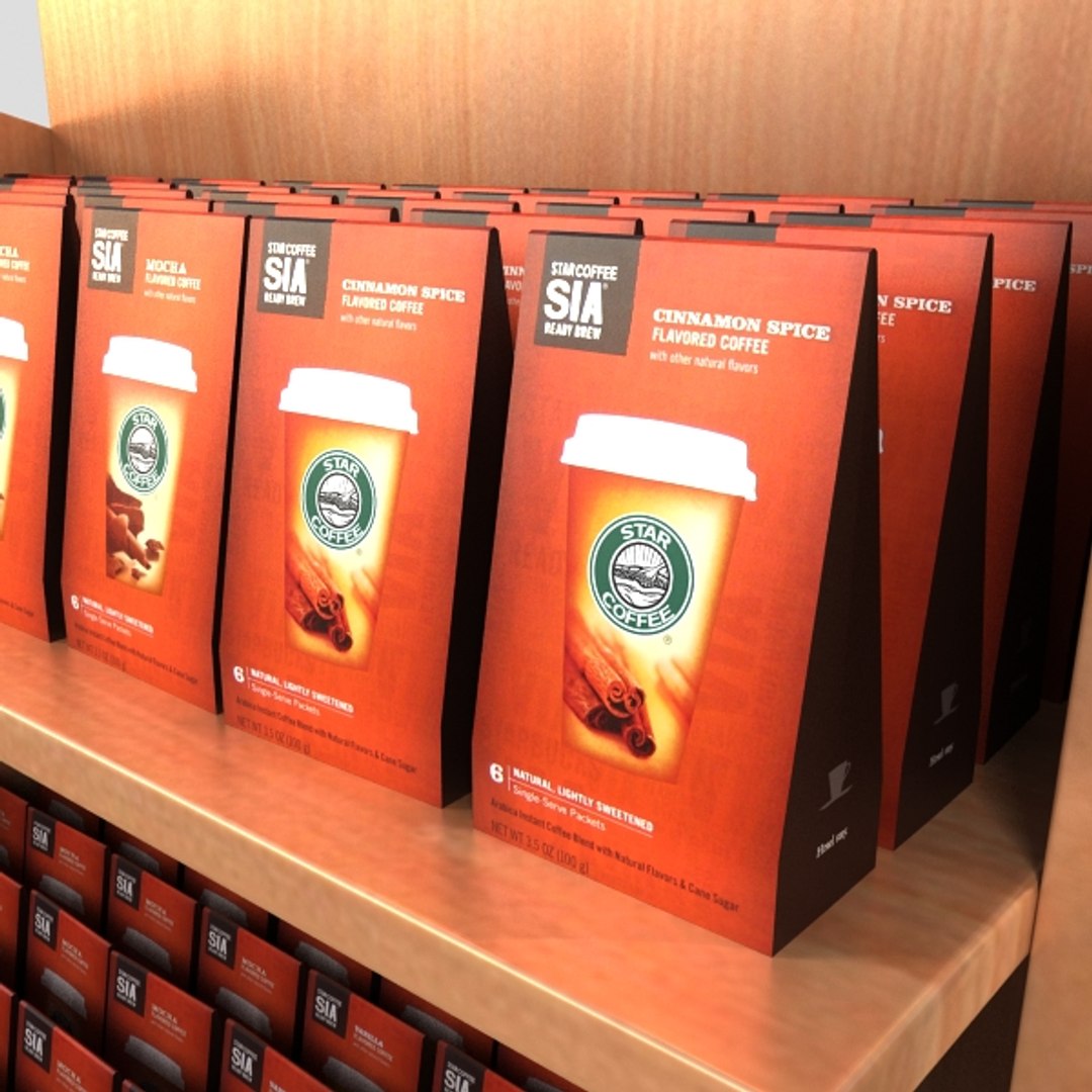 3d Coffee Display Rack Model