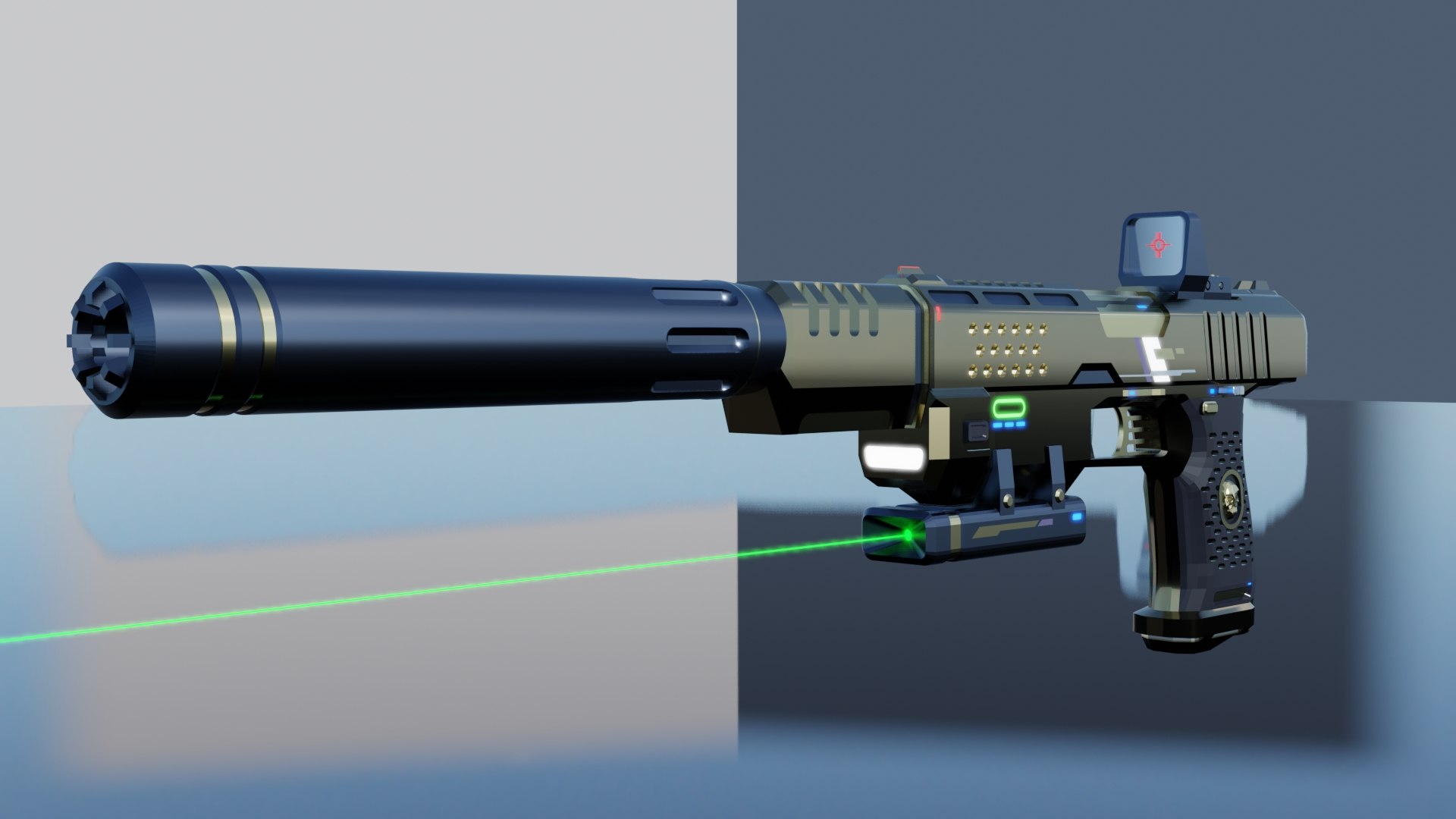 3D CYBER STYLE HANDGUN - TurboSquid 1882563