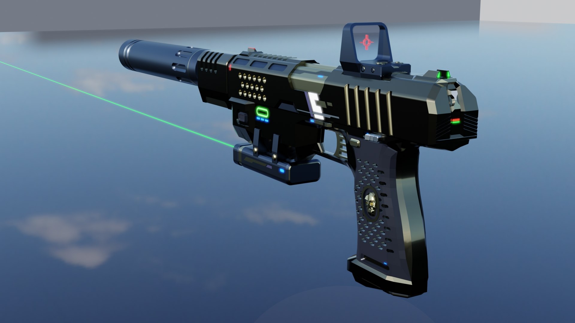 3D CYBER STYLE HANDGUN - TurboSquid 1882563