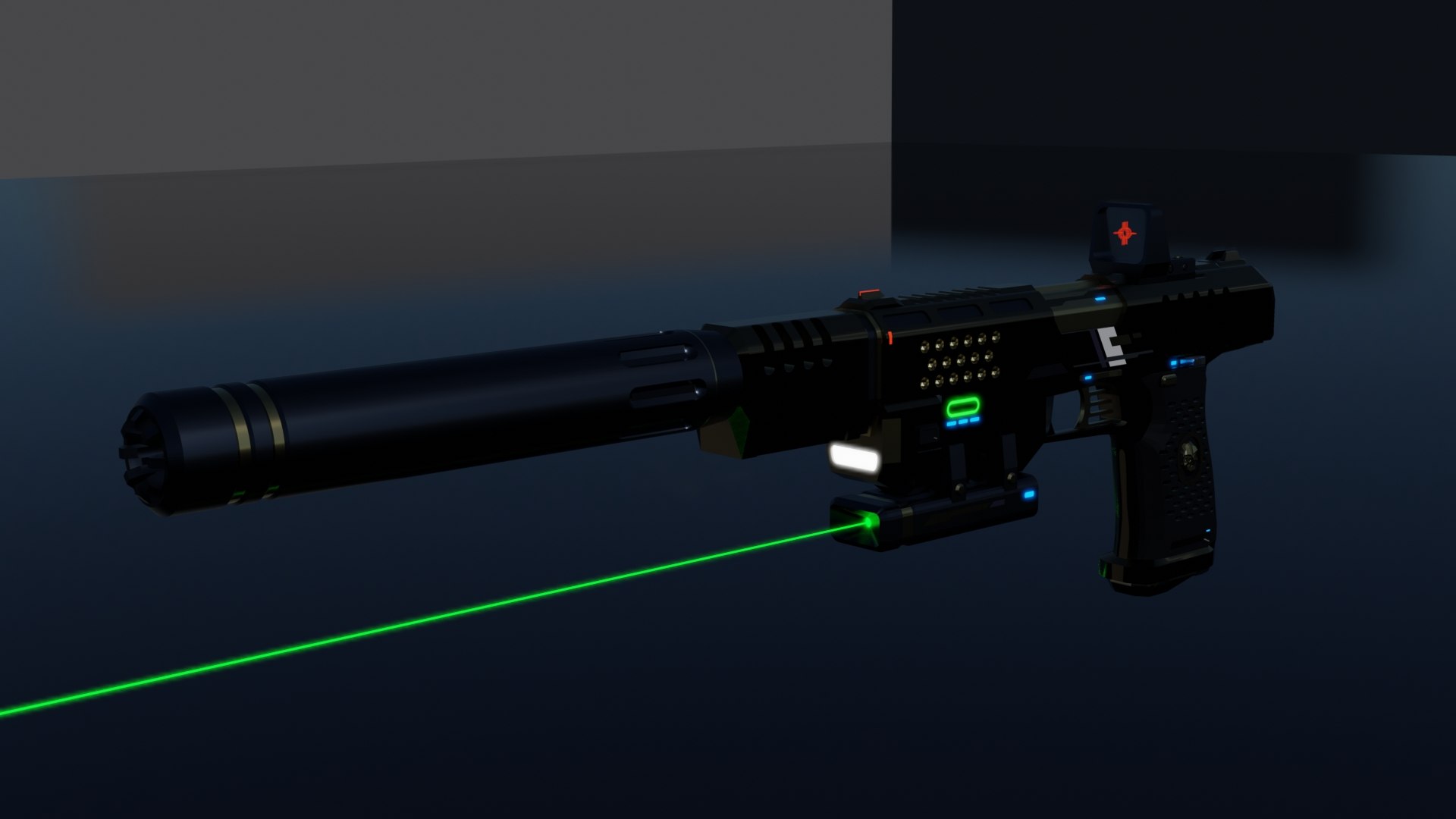 3D CYBER STYLE HANDGUN - TurboSquid 1882563