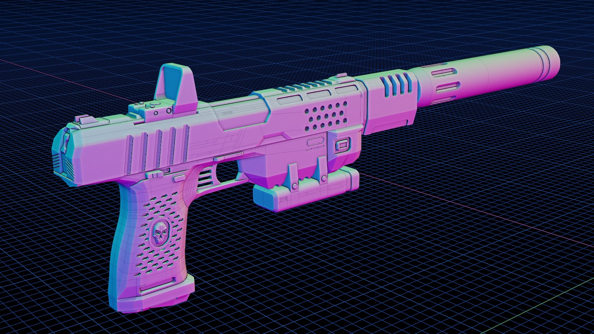 3D CYBER STYLE HANDGUN - TurboSquid 1882563