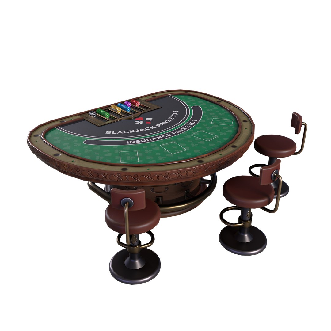 3D Blackjack Table model - TurboSquid 2164467