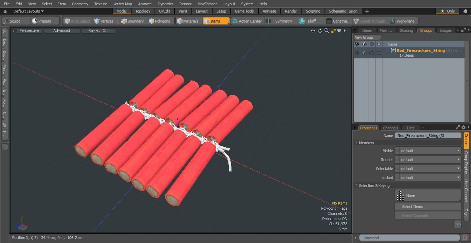 3D Model Red Firecrackers String - TurboSquid 1851810