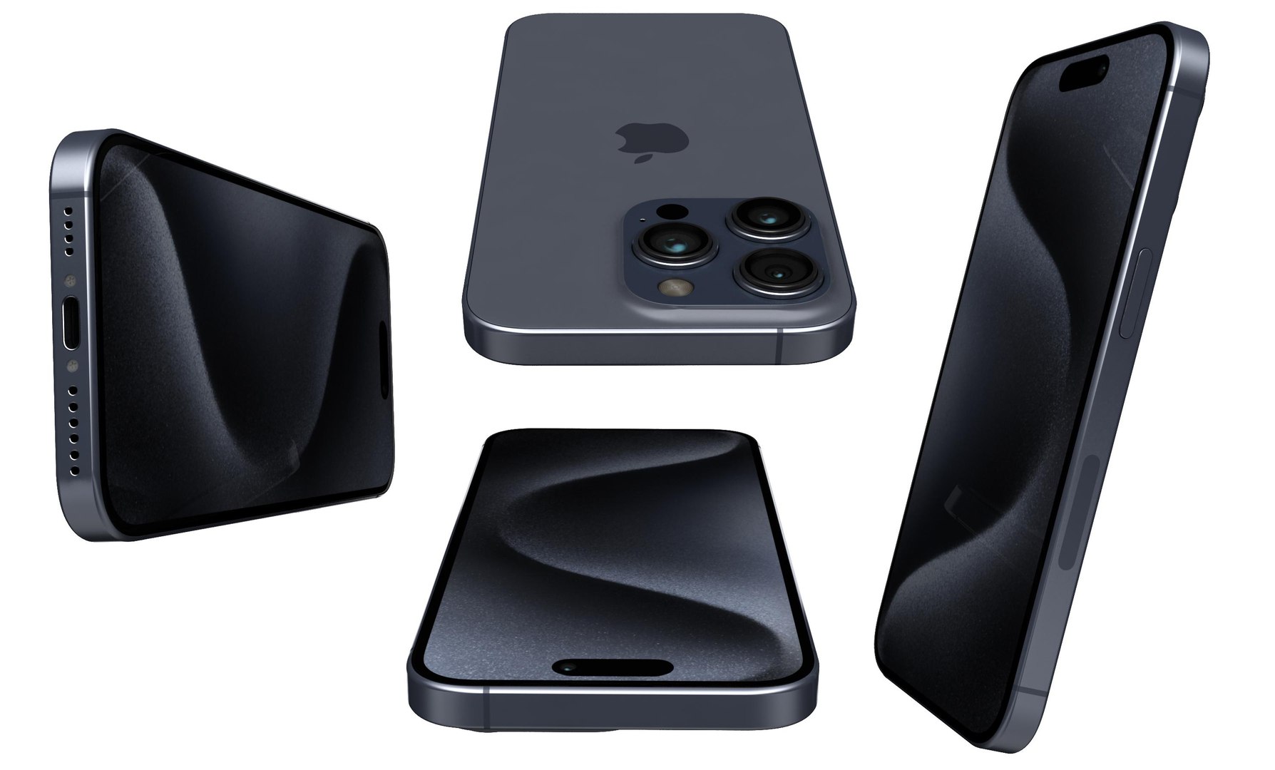 Apple IPhone 15 Pro Blue Titanium 3D - TurboSquid 2129211