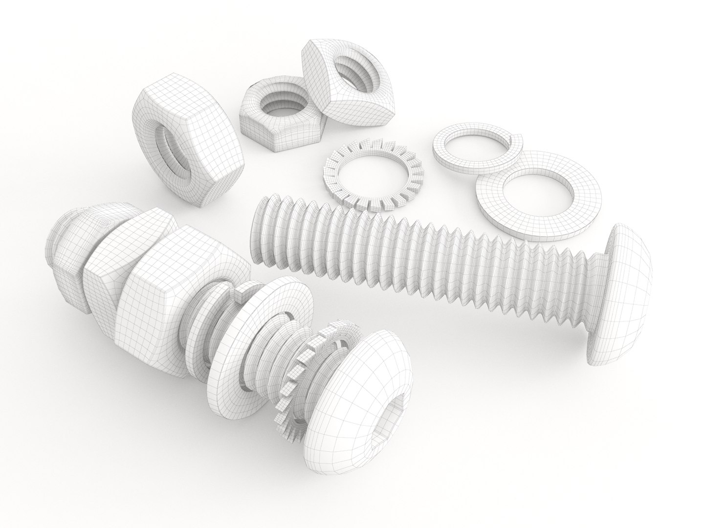 3D Model Screw With Nut 03 - TurboSquid 1857468