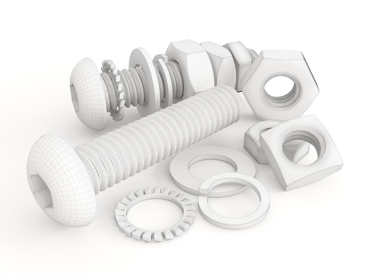 3D Model Screw With Nut 03 - TurboSquid 1857468