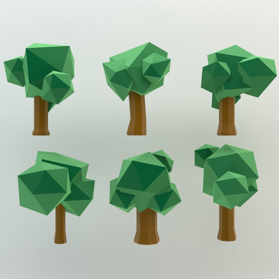 Cartoon Trees Forest Pack 3d Model