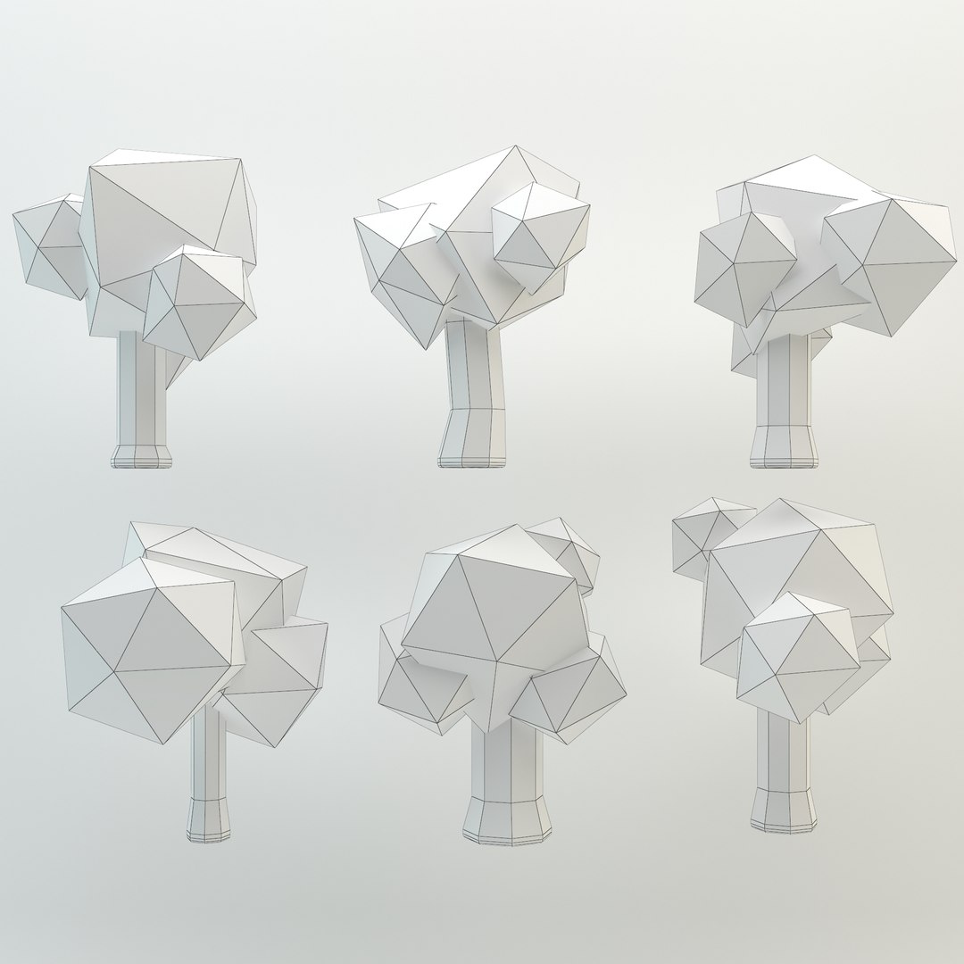 Cartoon Trees Forest Pack 3d Model