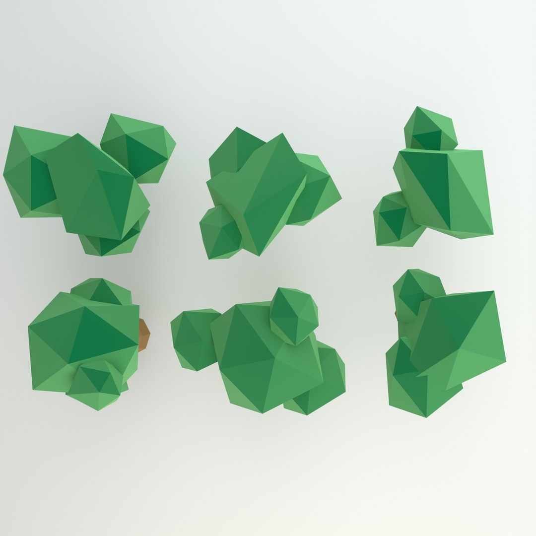 Cartoon Trees Forest Pack 3d Model