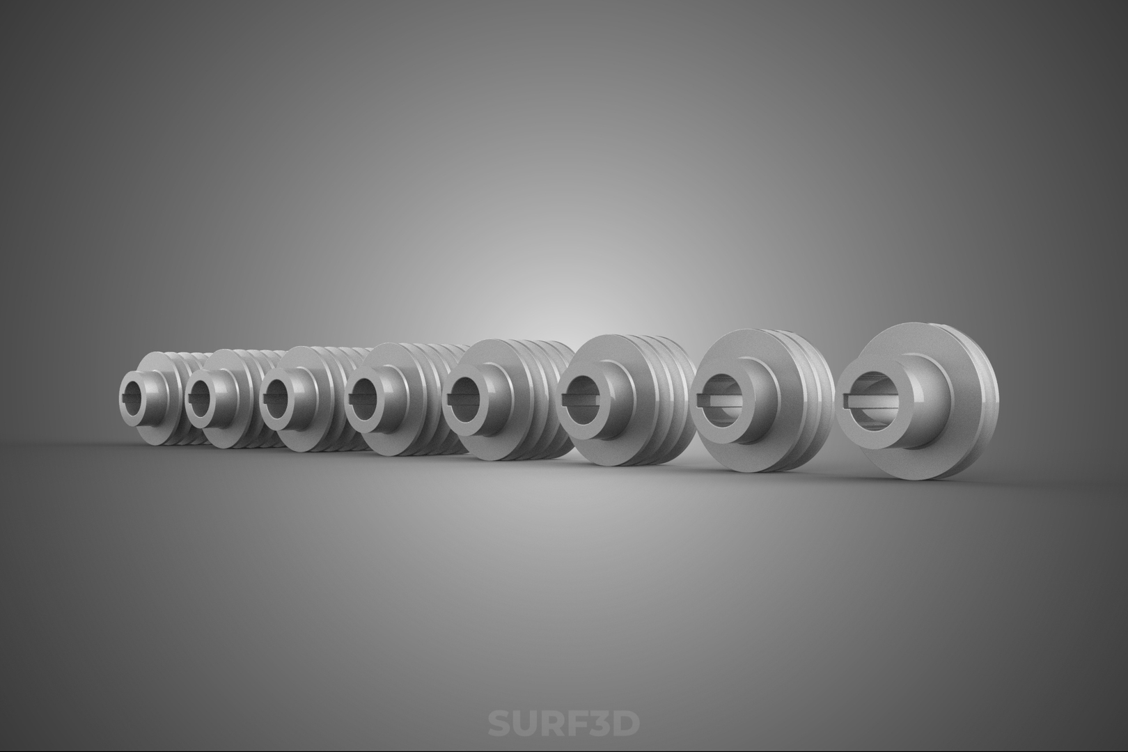 modèle 3D de COLLECTION DE POULIES STANDARD À RAINURES MULTIPLES ...