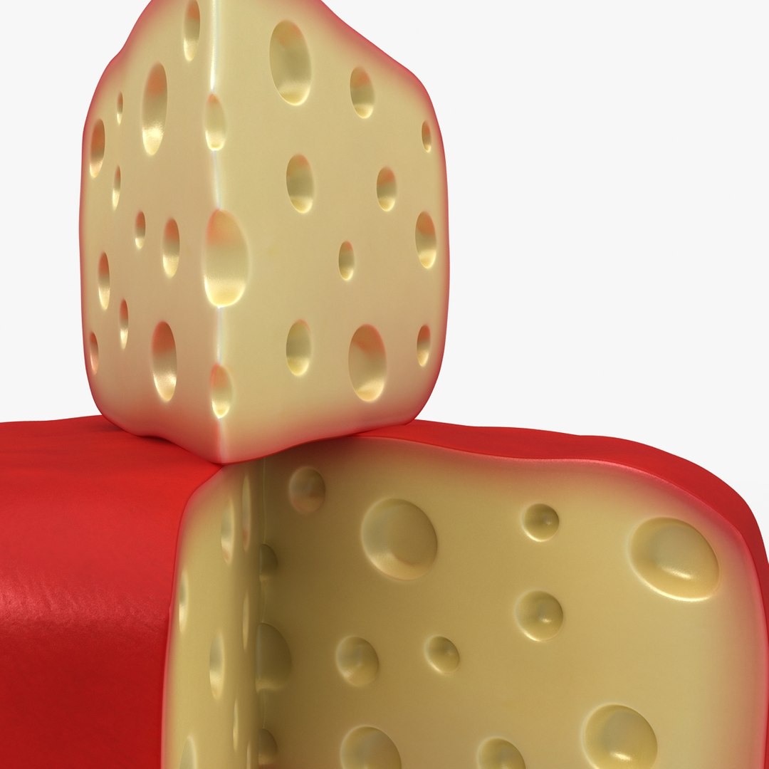 3d Model Gouda Cheese Wheel Red