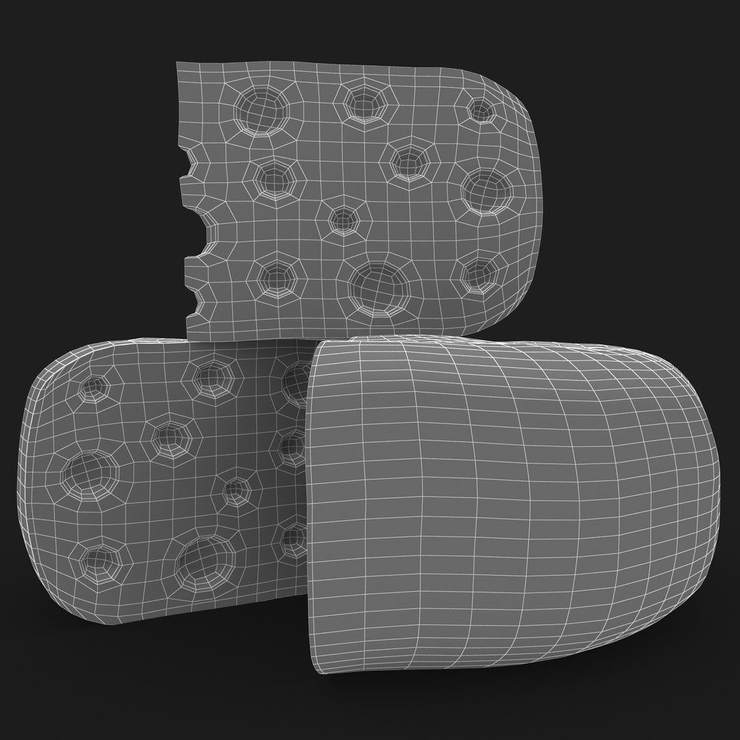 3d Model Gouda Cheese Wheel Red