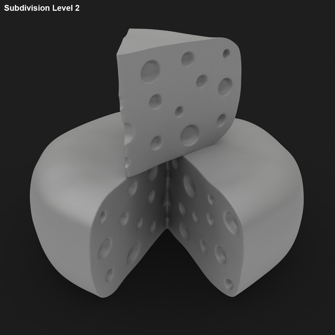 3d Model Gouda Cheese Wheel Red