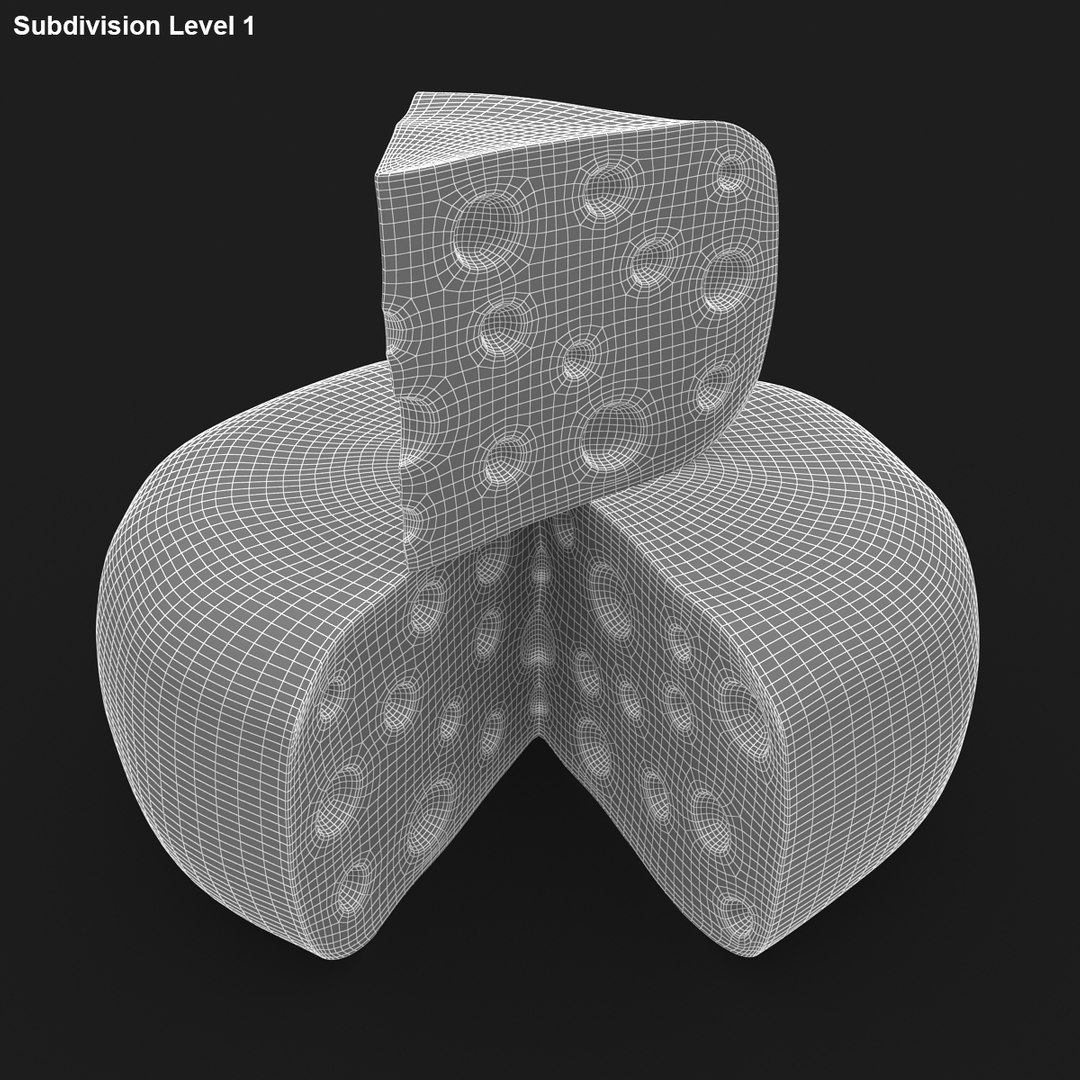 3d Model Gouda Cheese Wheel Red