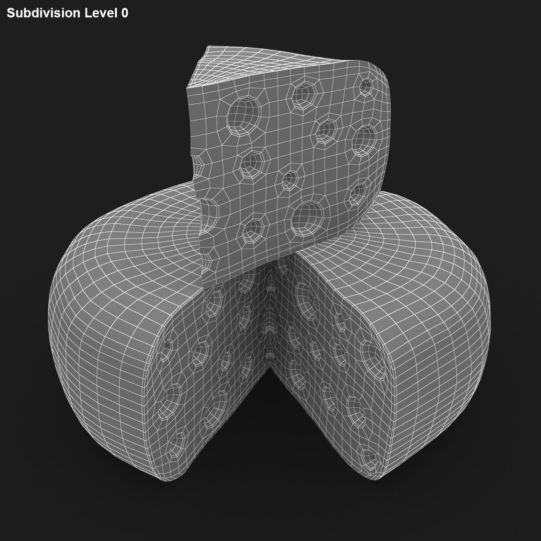 3d Model Gouda Cheese Wheel Red