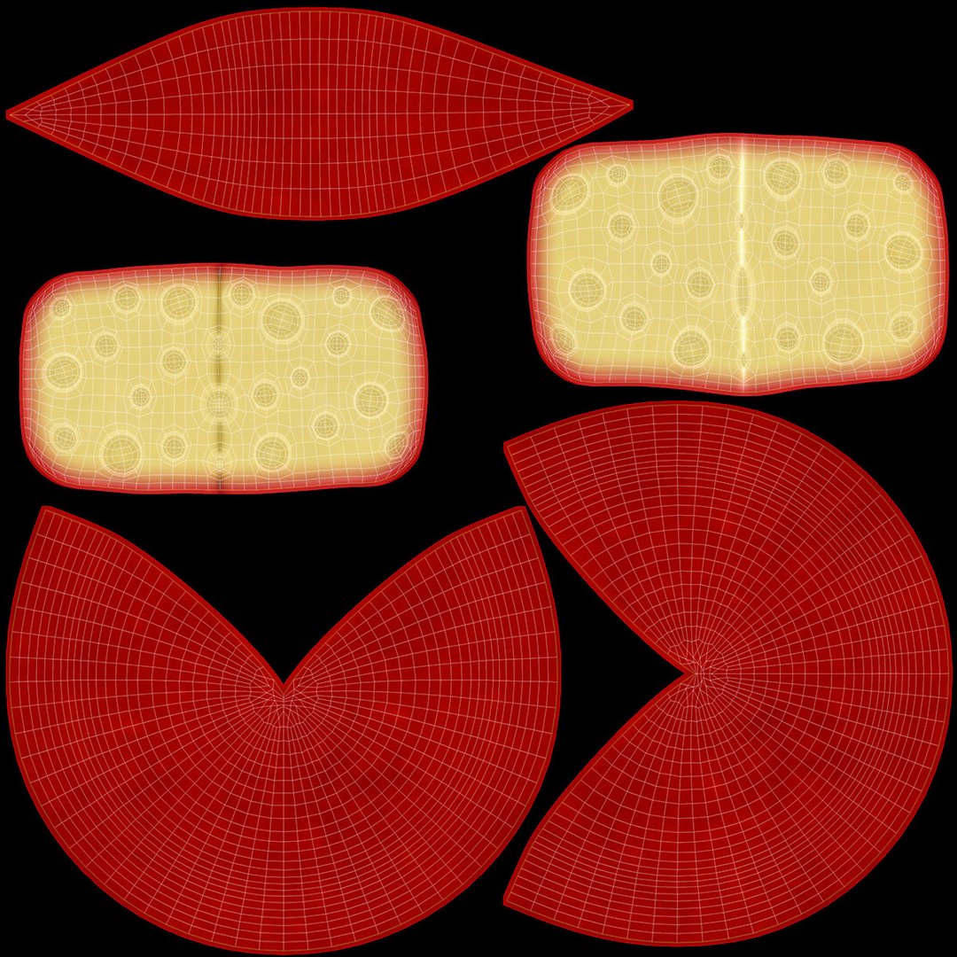3d Model Gouda Cheese Wheel Red