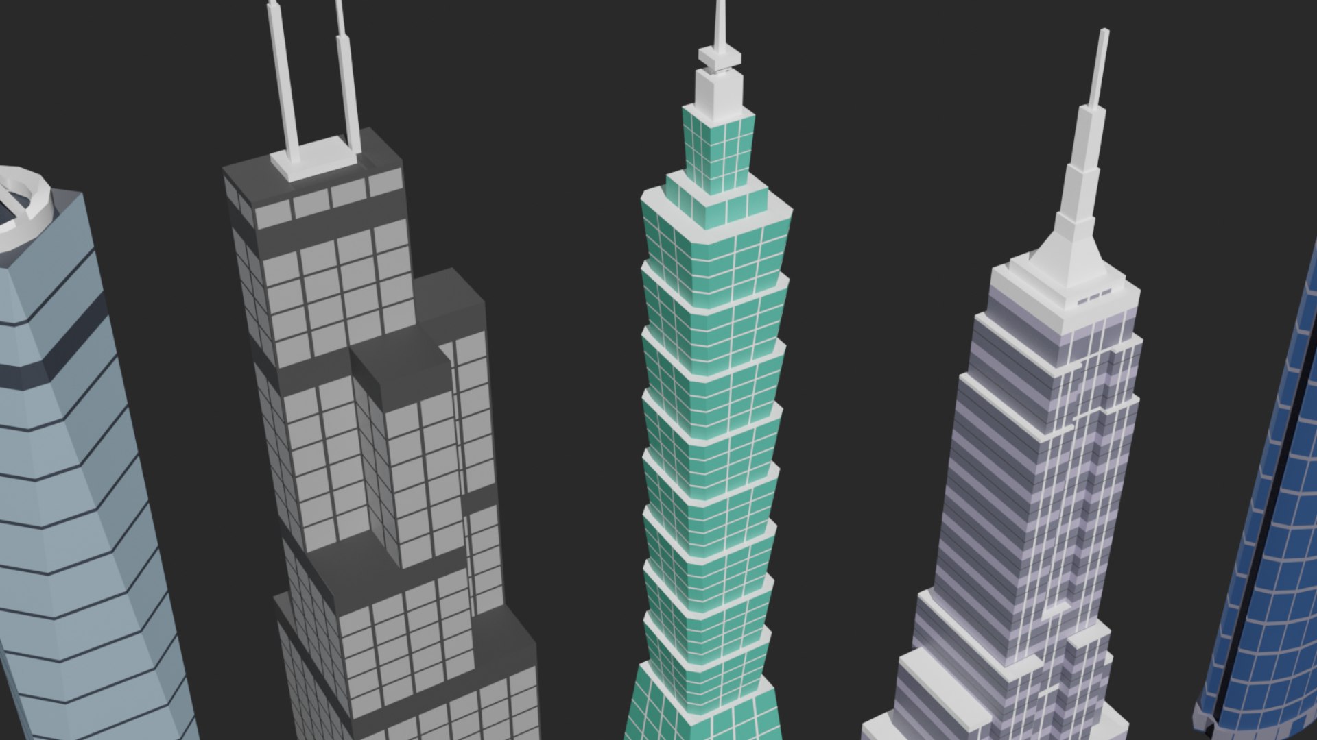 3D Low-poly Skyscrapers - TurboSquid 1949380