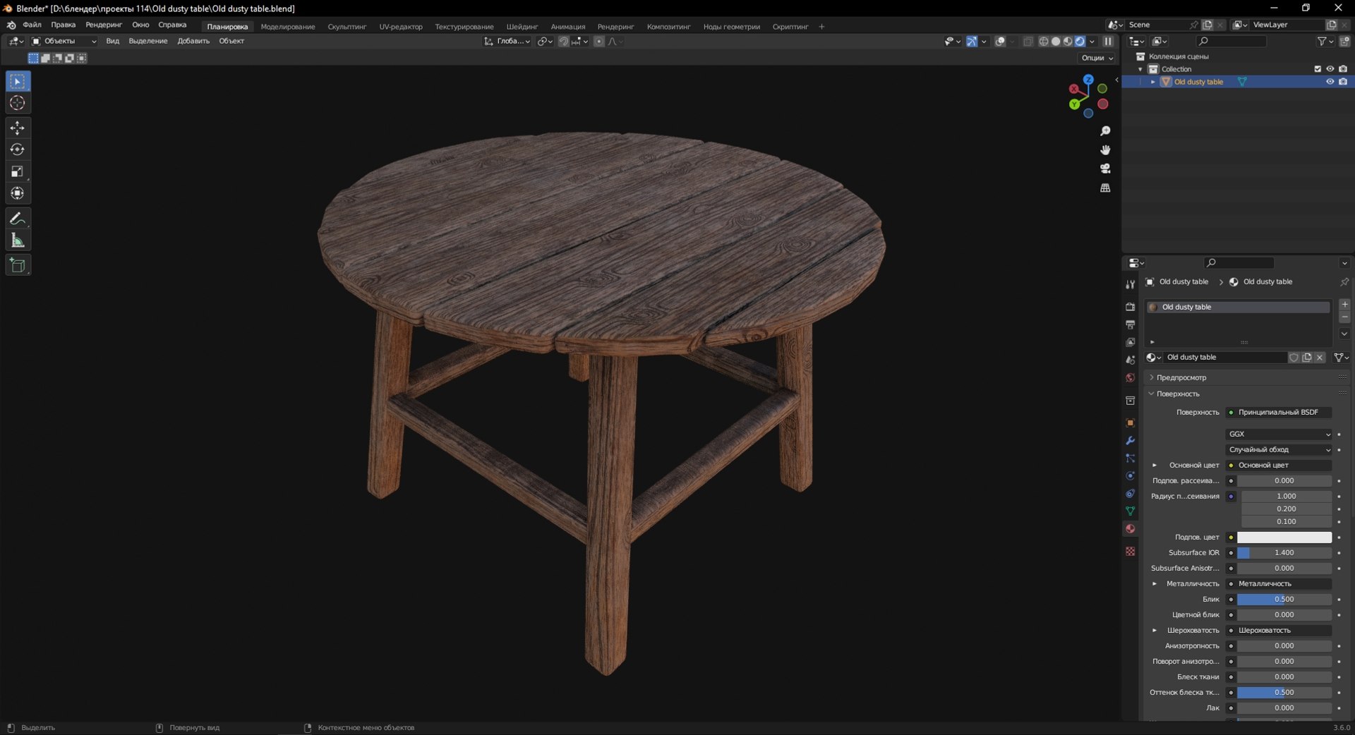 3D Old dusty table - TurboSquid 2097632