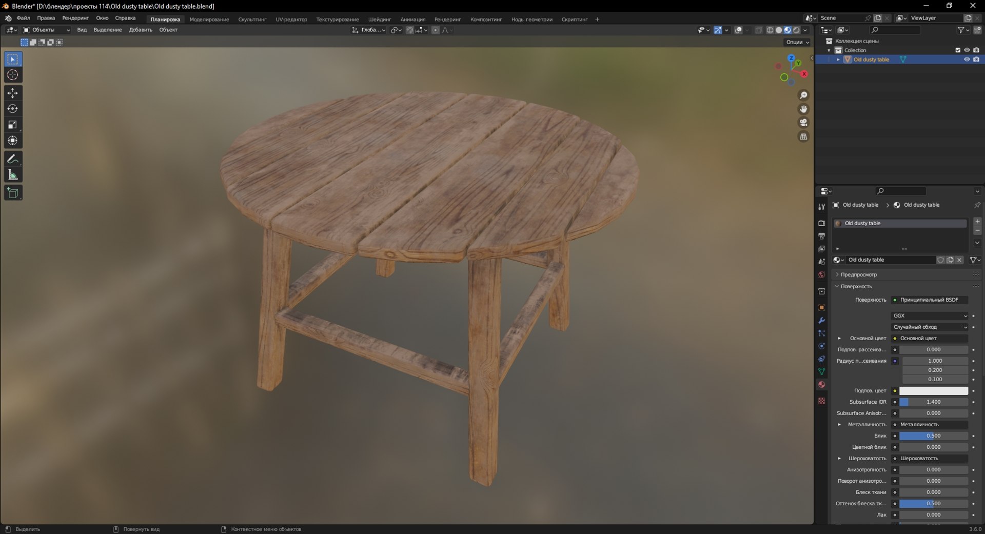 3D Old dusty table - TurboSquid 2097632