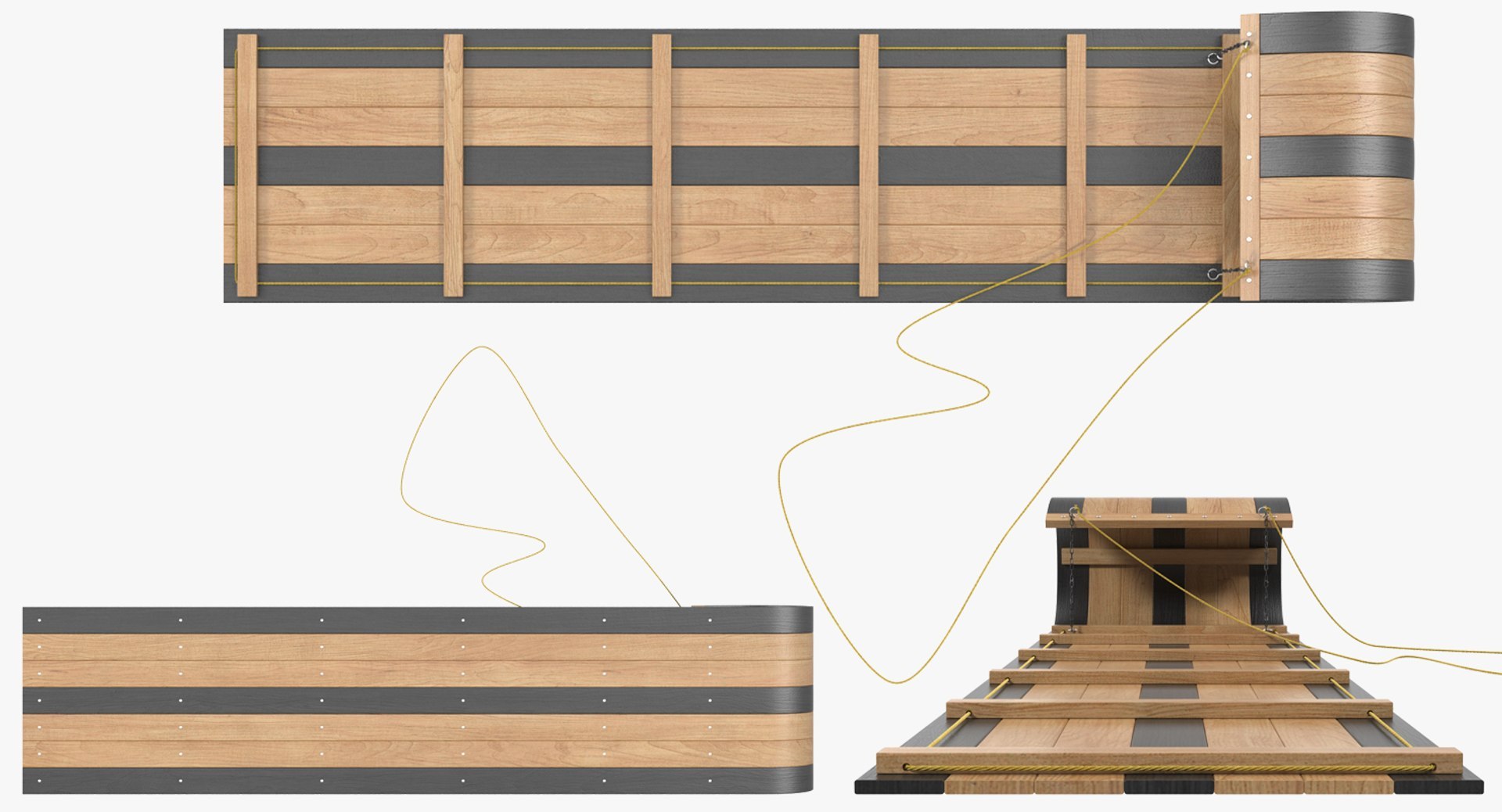 3D Wooden Snow Sleds Collection model - TurboSquid 2176874