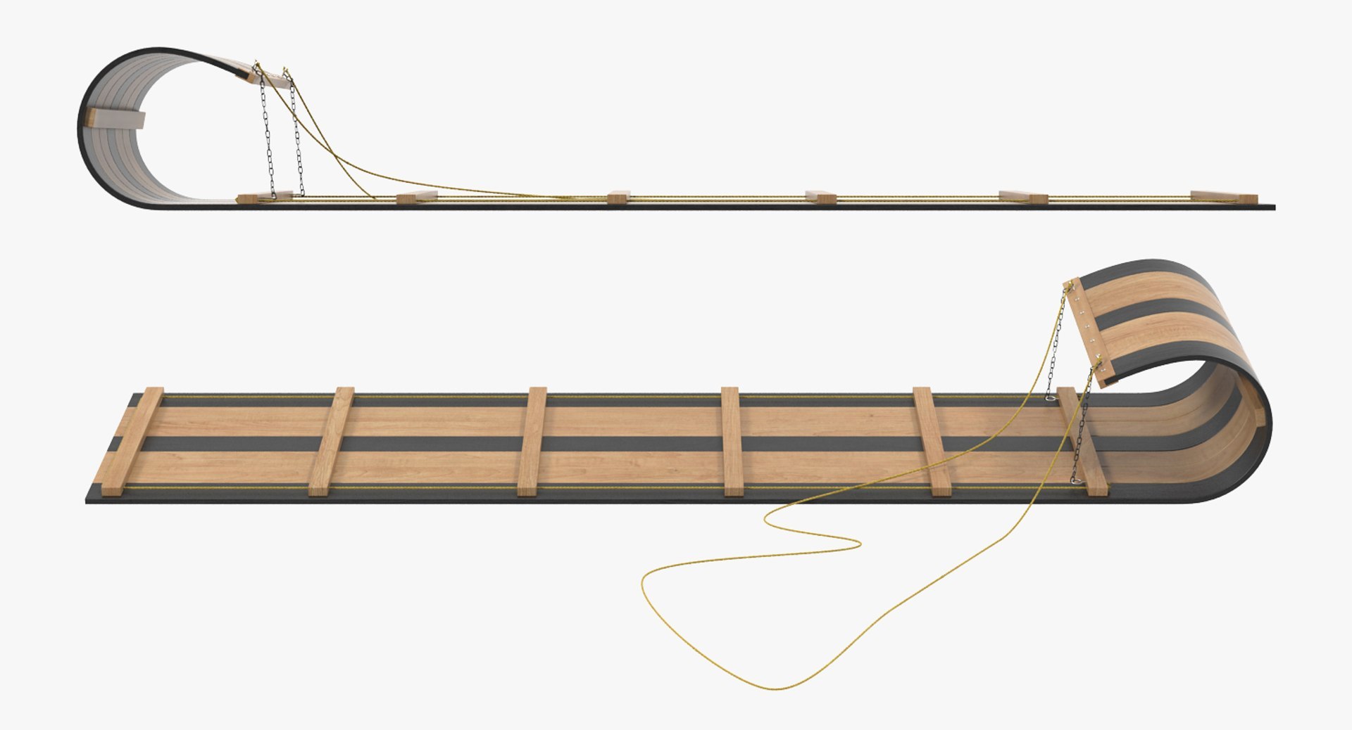 3D Wooden Snow Sleds Collection model - TurboSquid 2176874