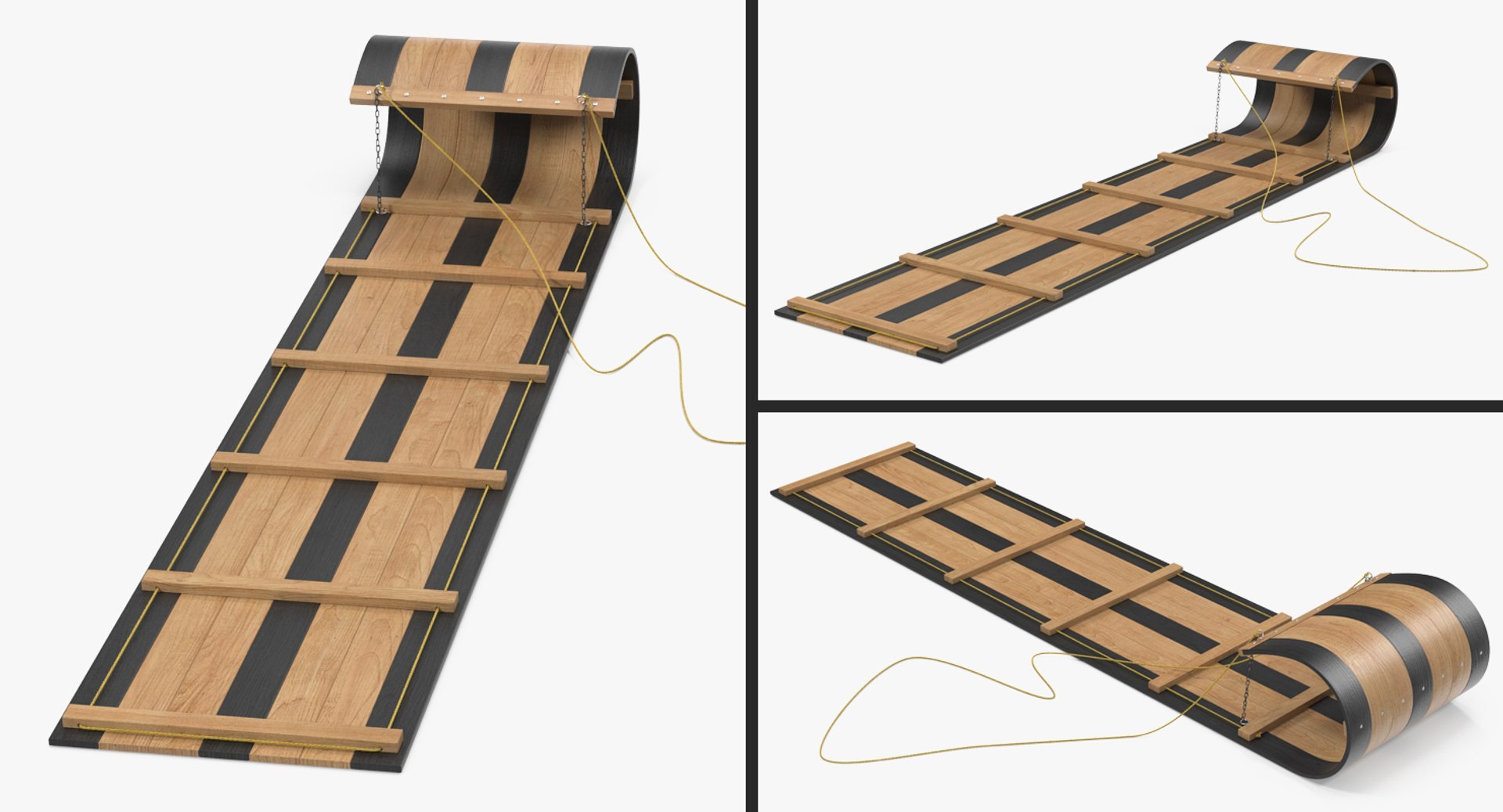 3D Wooden Snow Sleds Collection model - TurboSquid 2176874