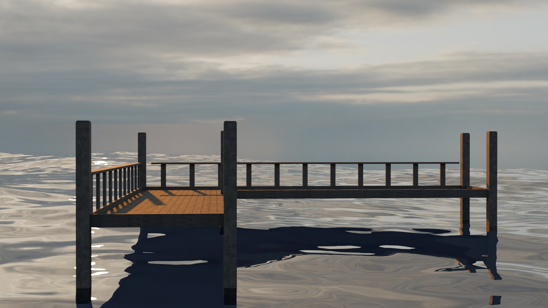 3D Wooden Pier Low Poly Model - TurboSquid 2392752