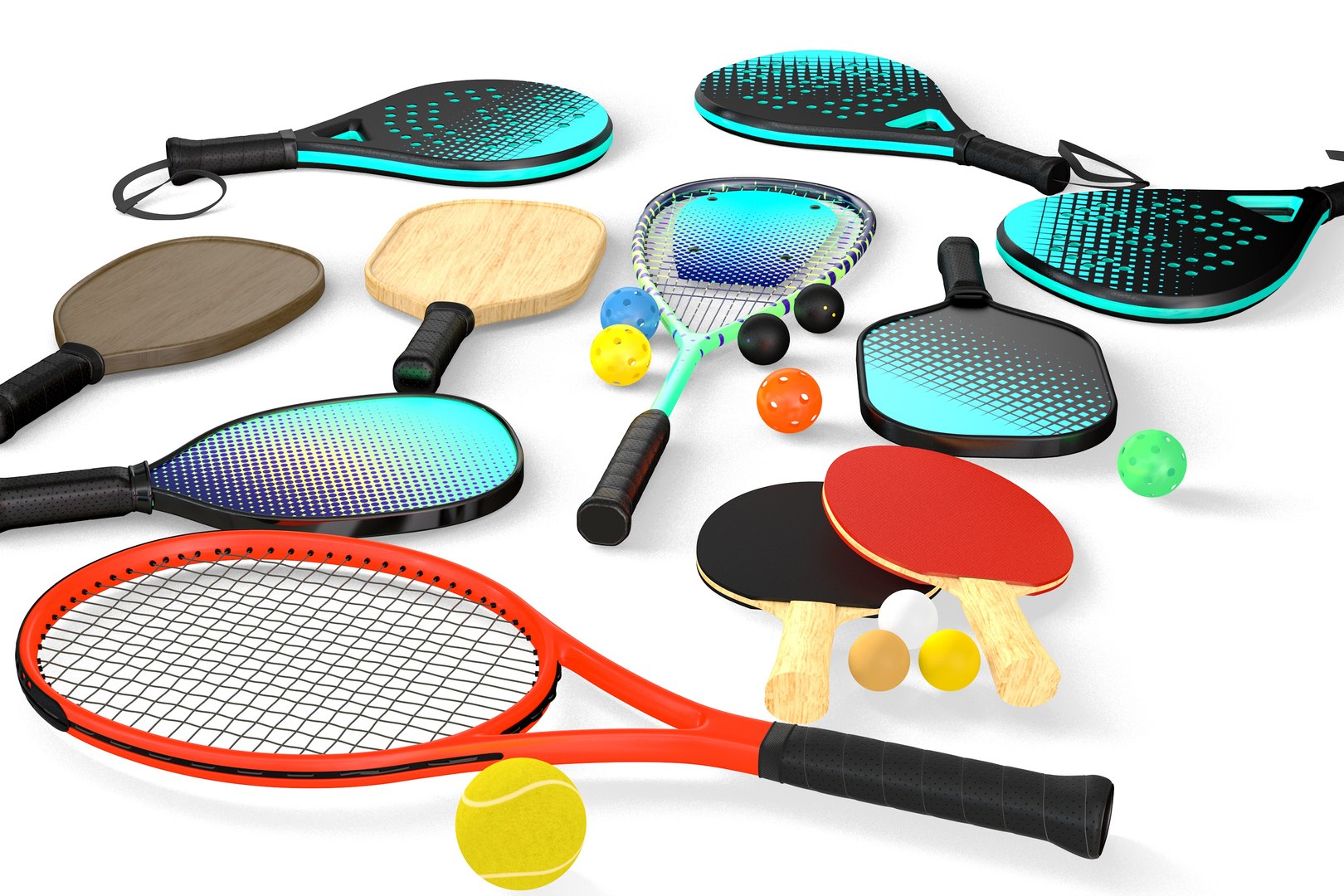 3D Sport Rackets Collection - TurboSquid 2217254