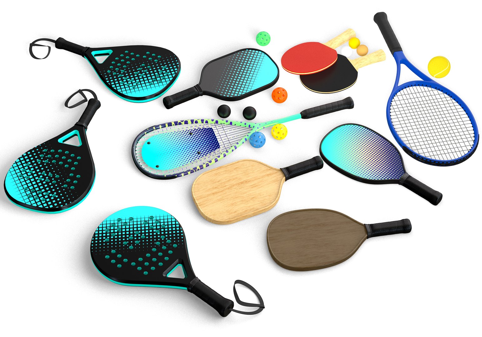 3D Sport Rackets Collection - TurboSquid 2217254