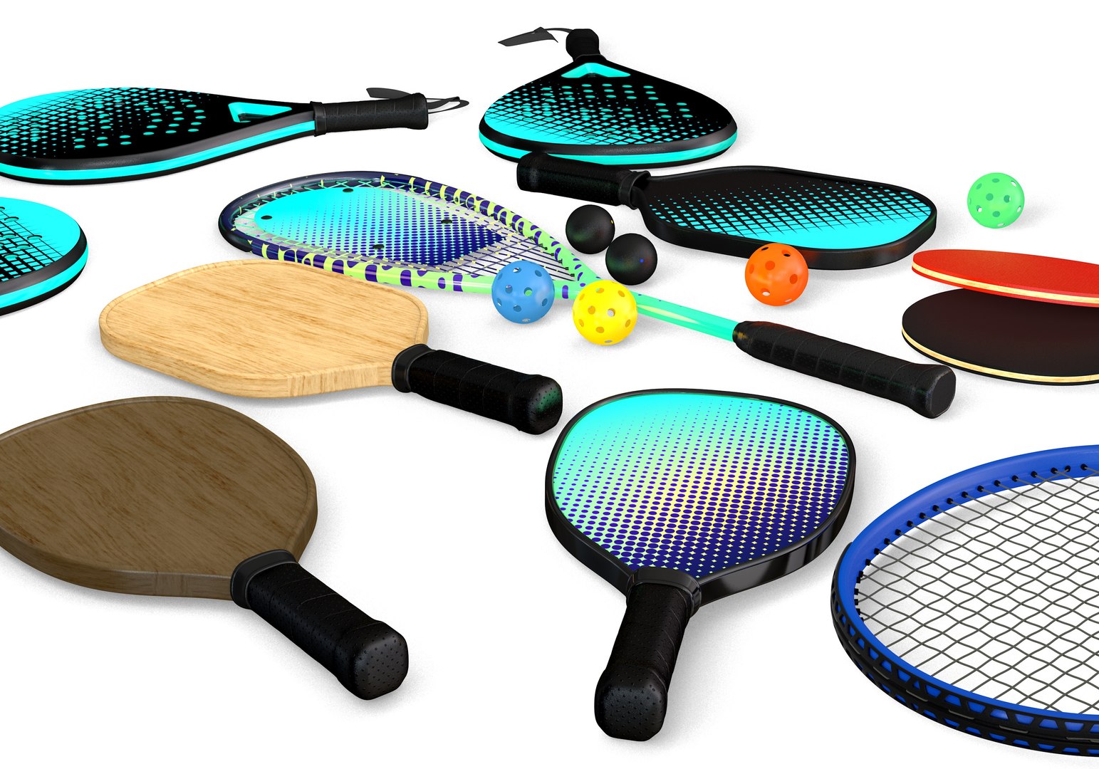 3D Sport Rackets Collection - TurboSquid 2217254