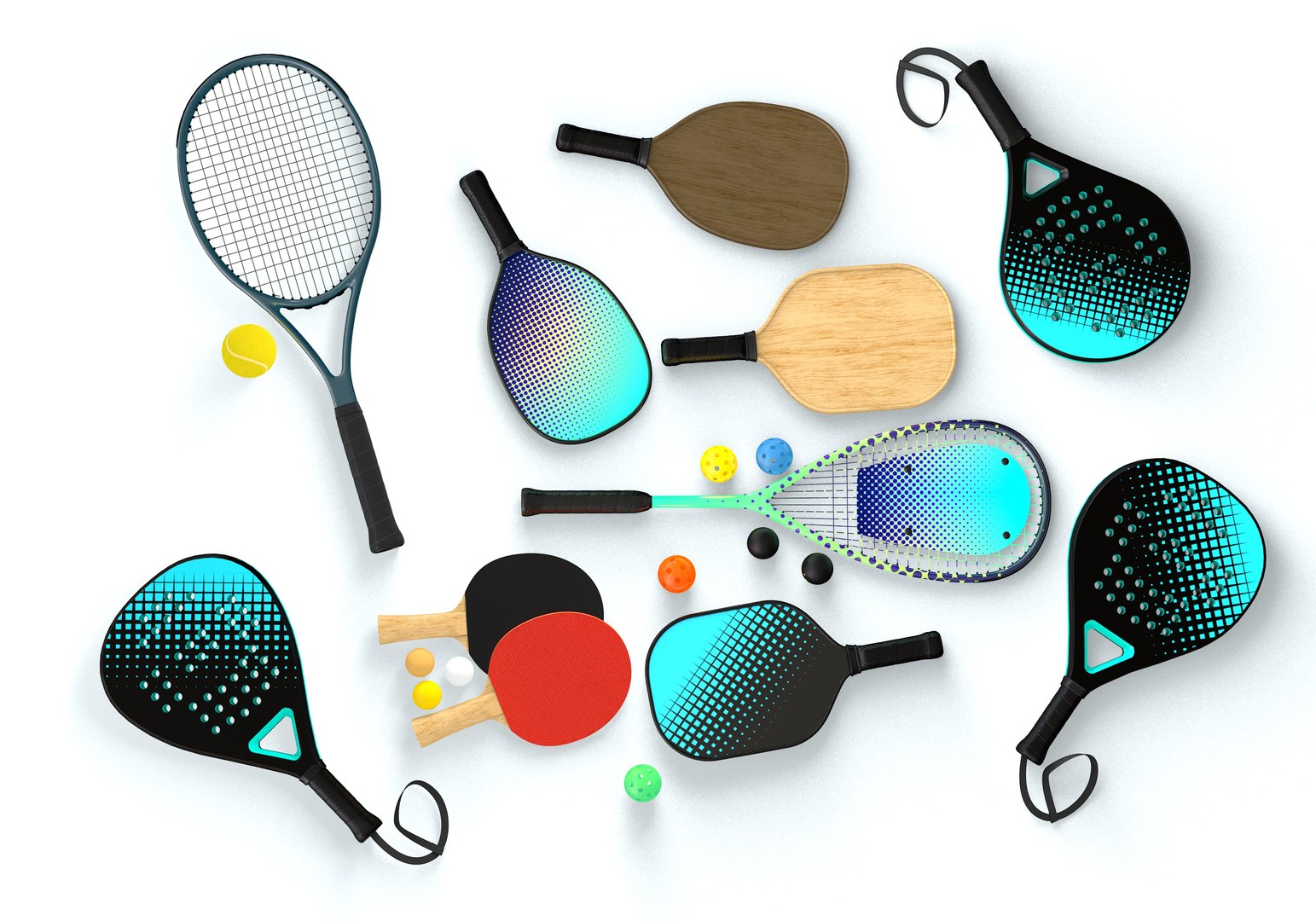 3D Sport Rackets Collection - TurboSquid 2217254