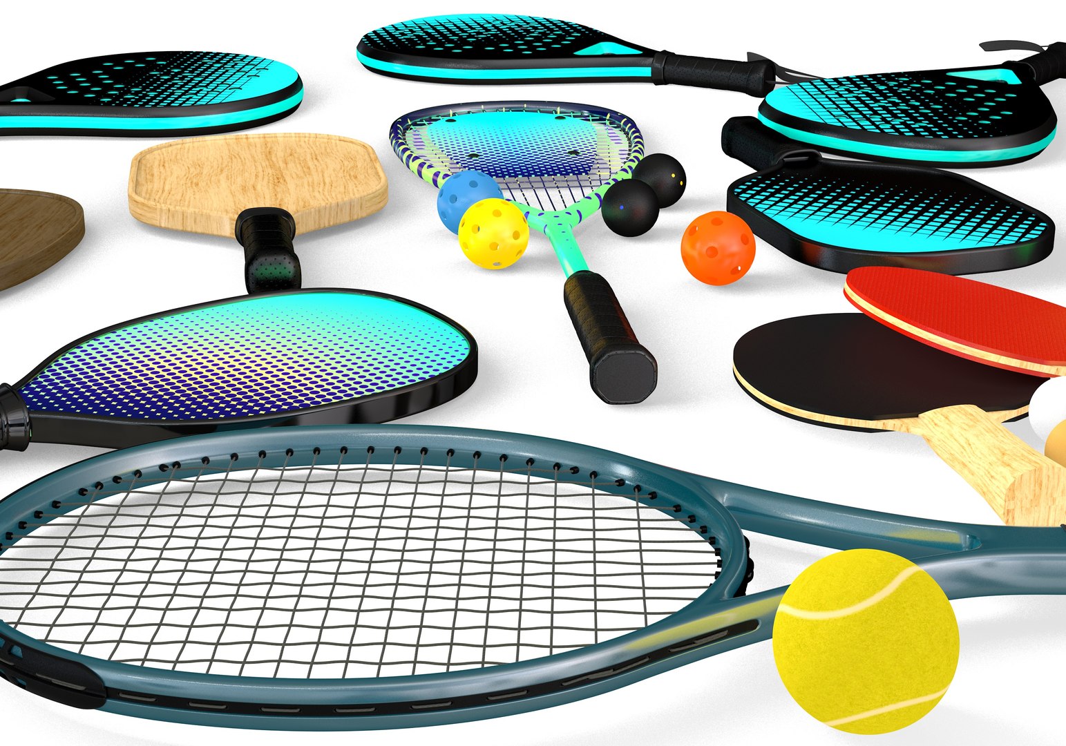3D Sport Rackets Collection - TurboSquid 2217254