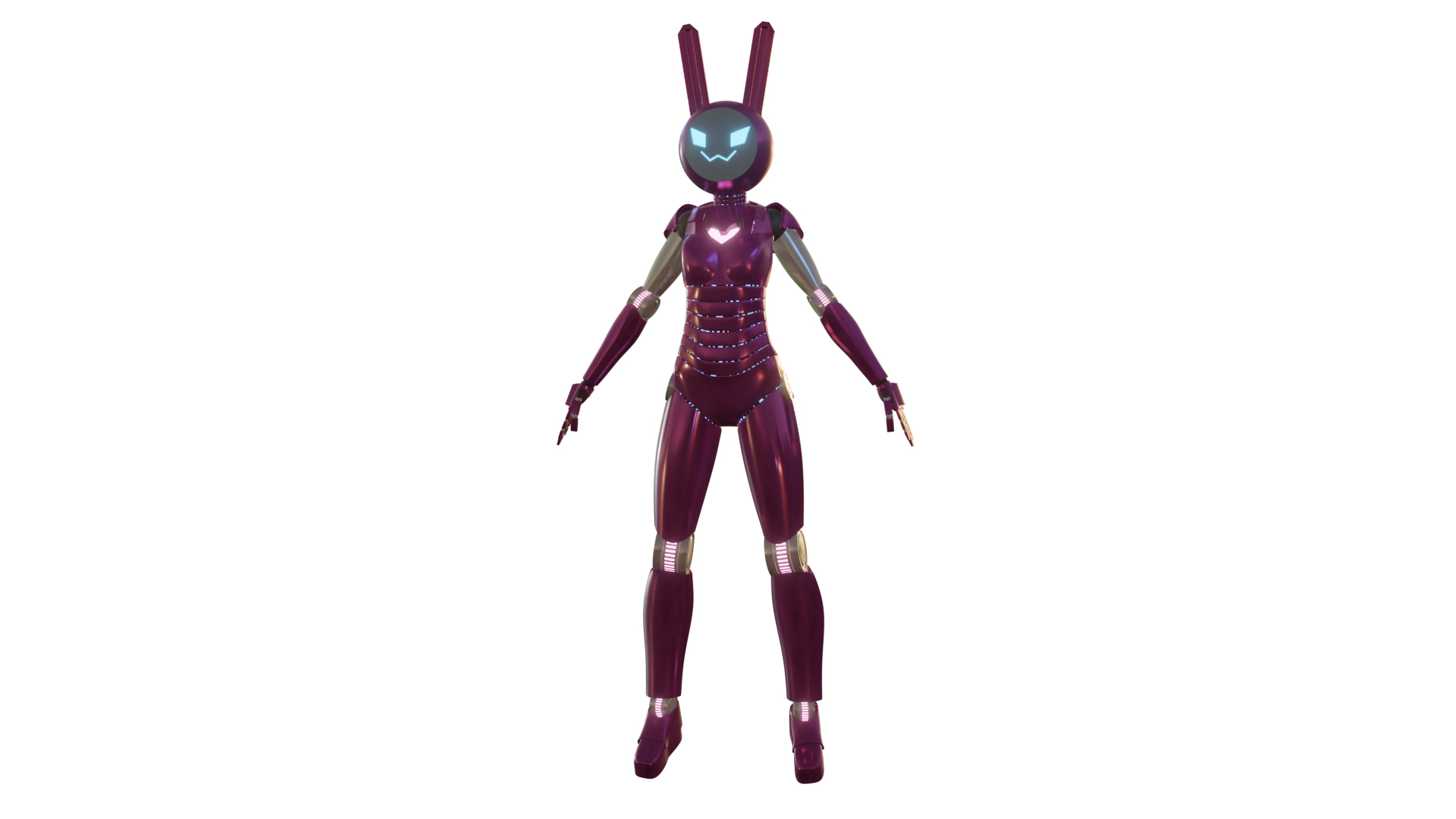 3D Model Female Bunny Robot Character - TurboSquid 2225002