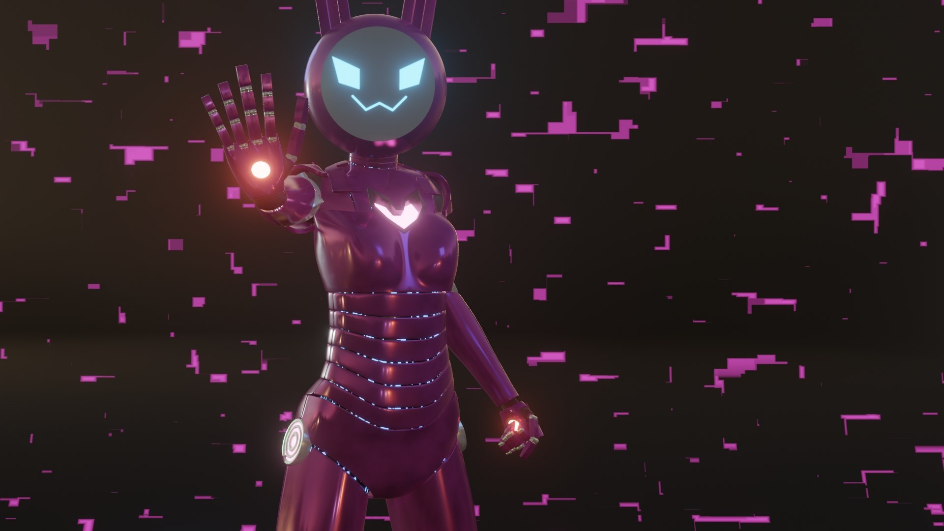 3D Model Female Bunny Robot Character - TurboSquid 2225002