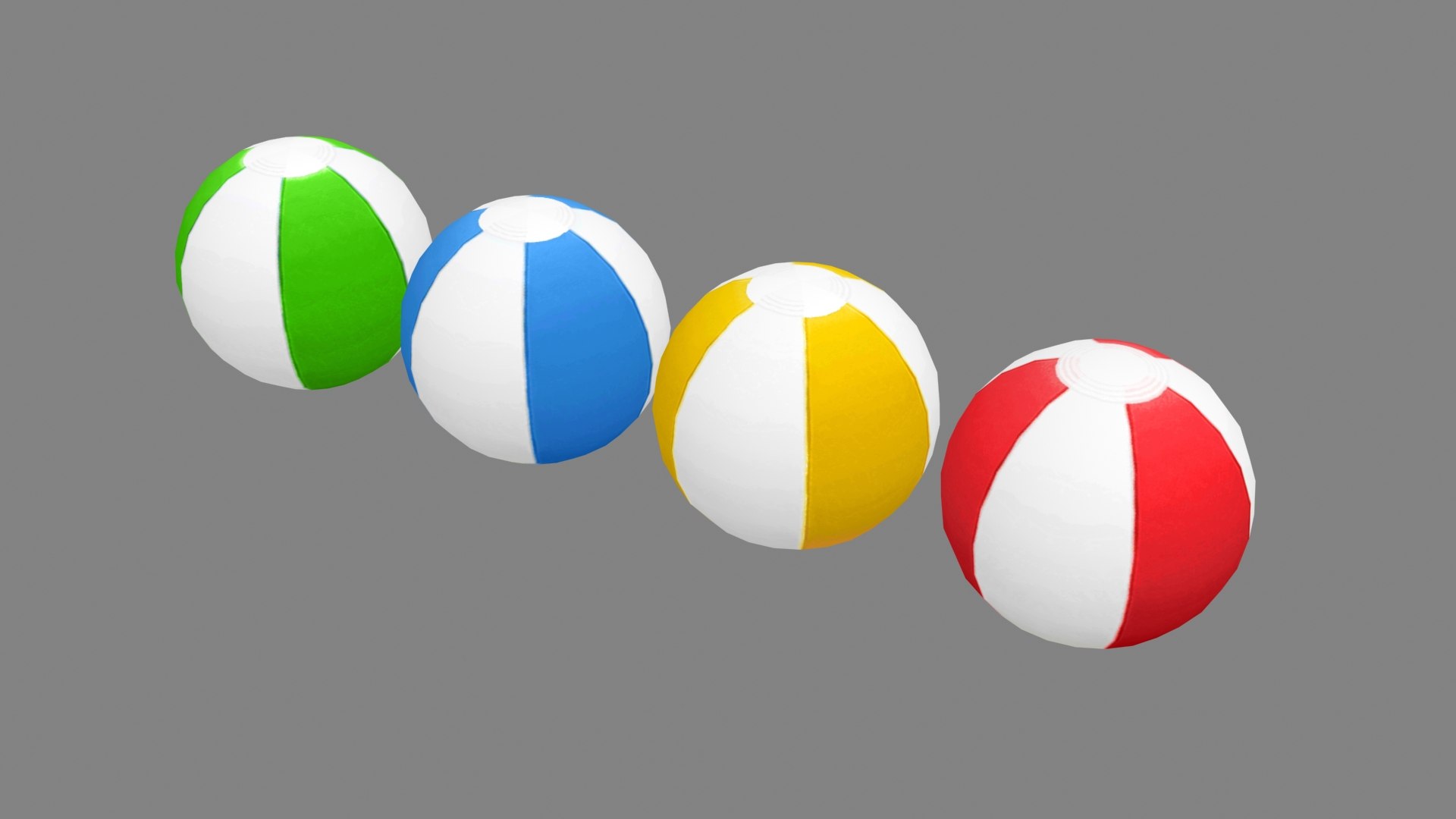 4 Colored Volleyballs Low-poly 3D Model 3D Model - TurboSquid 2111928