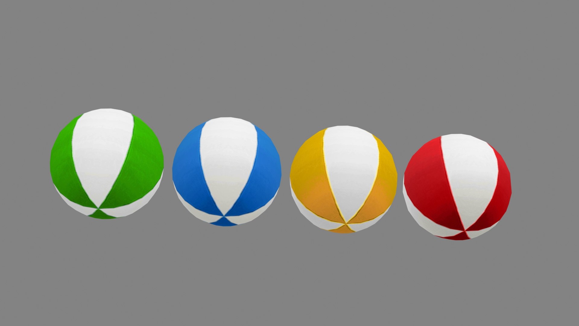 4 Colored Volleyballs Low-poly 3D Model 3D Model - TurboSquid 2111928