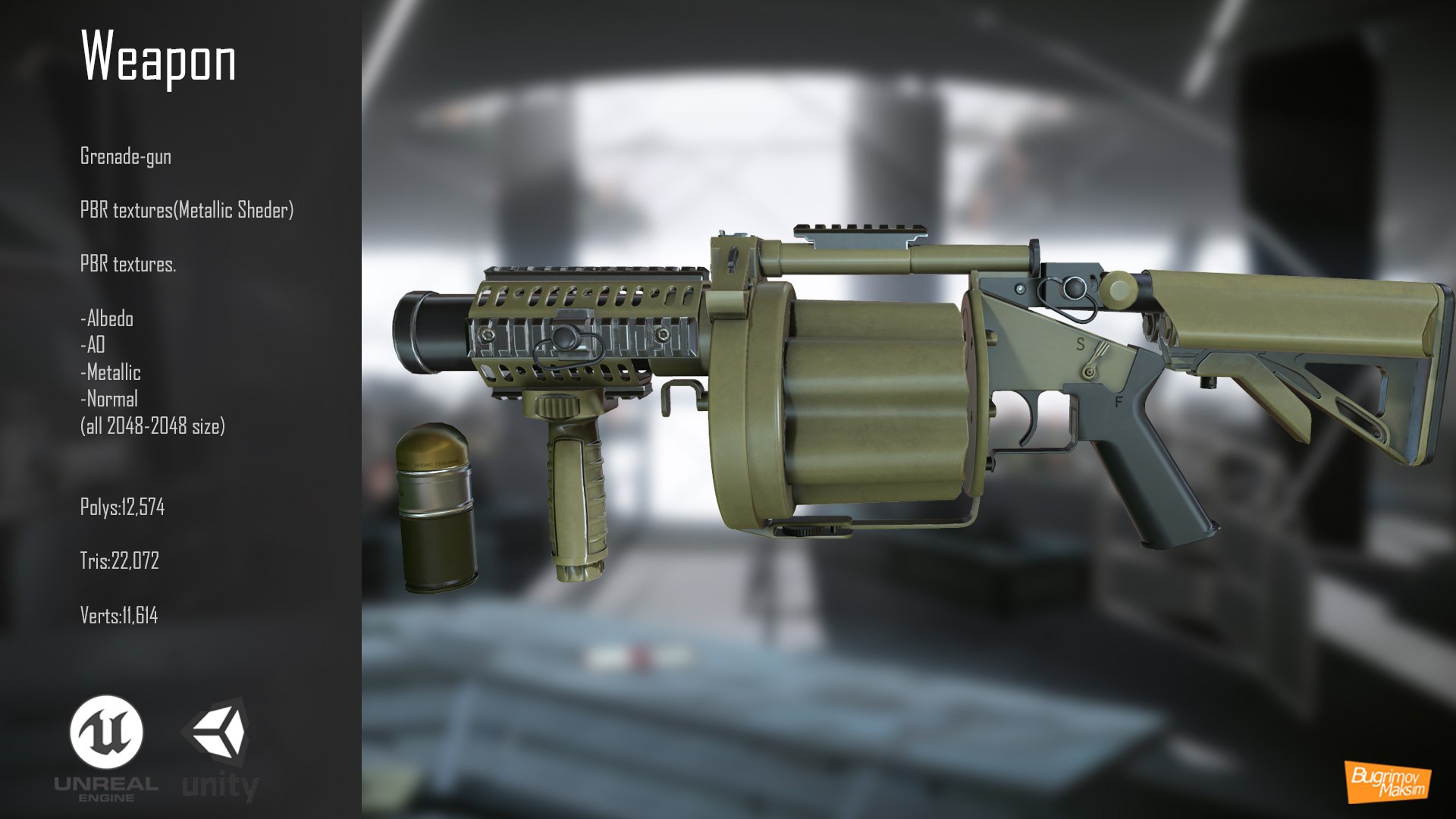 Grenade-gun Model - TurboSquid 1166940