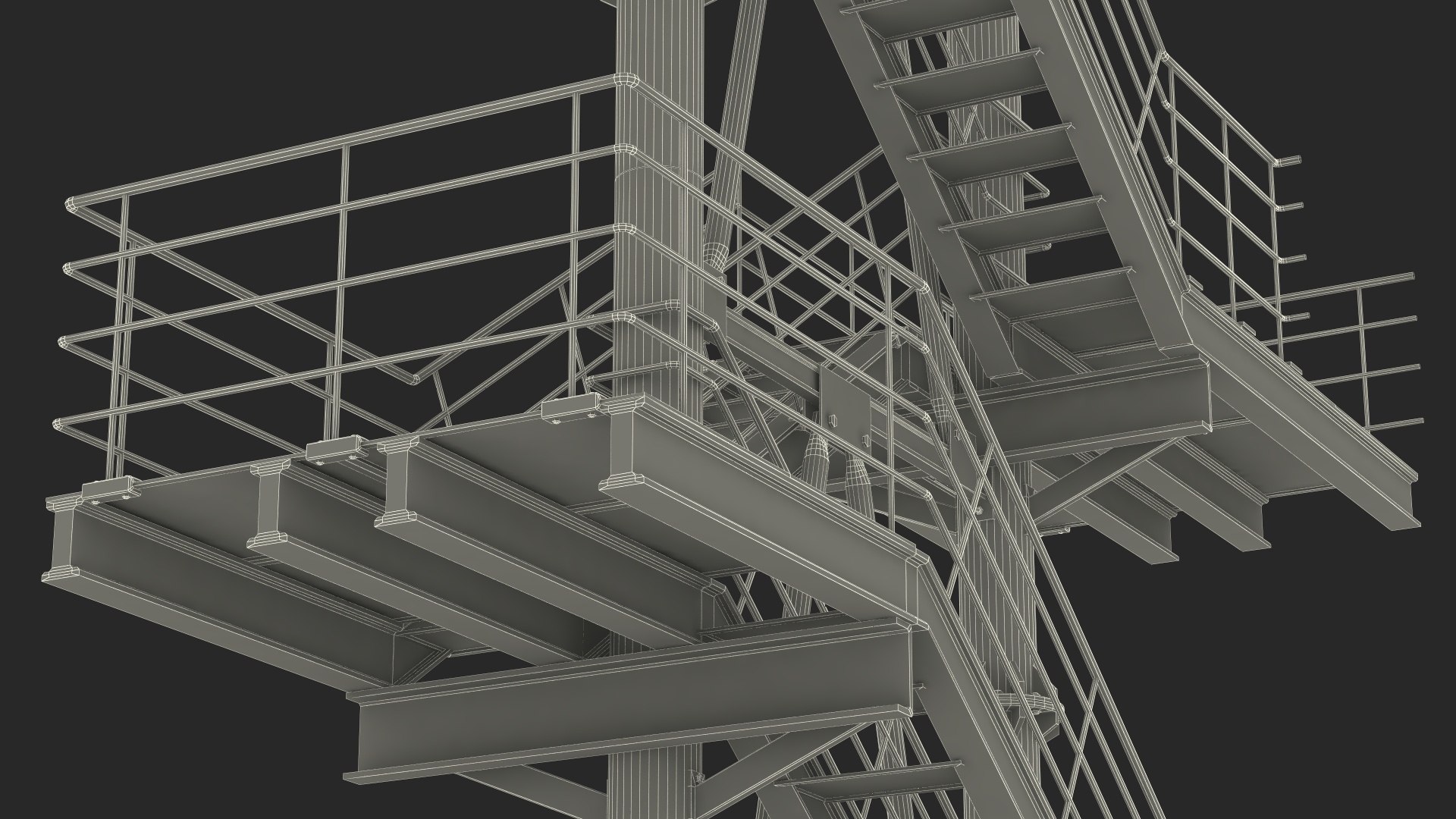 Modular Fire Escape Red 3D Model - TurboSquid 2276076