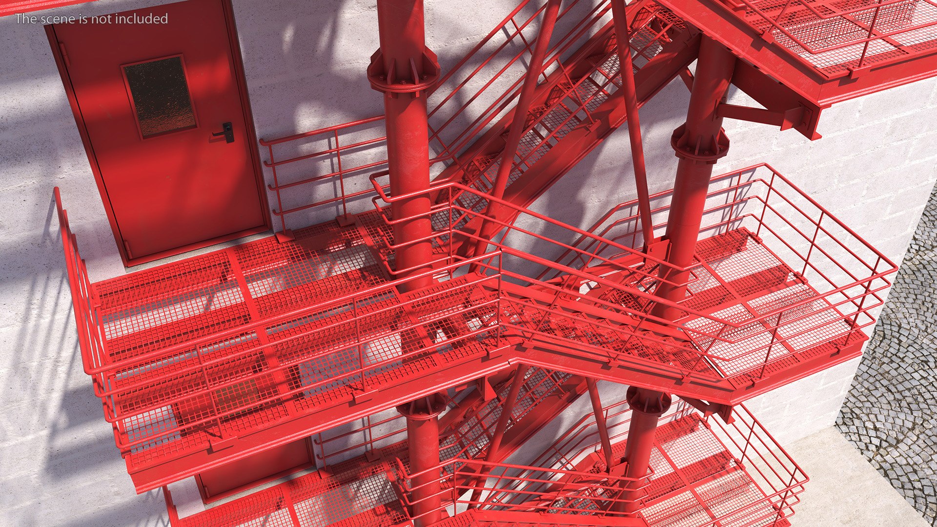 Modular Fire Escape Red 3D Model - TurboSquid 2276076