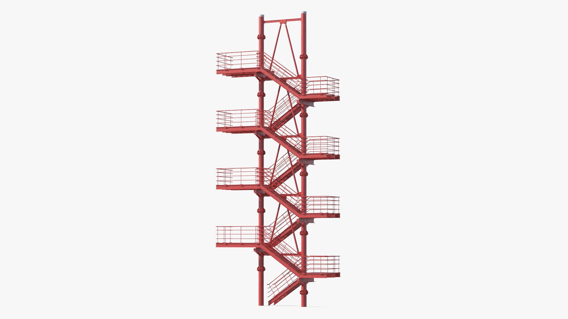 Modular Fire Escape Red 3D Model - TurboSquid 2276076