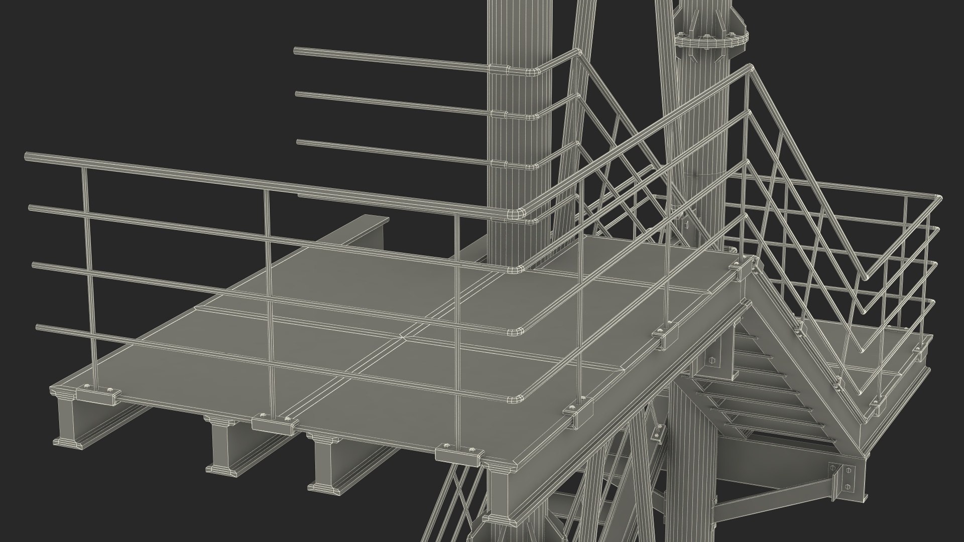 Modular Fire Escape Red 3D Model - TurboSquid 2276076
