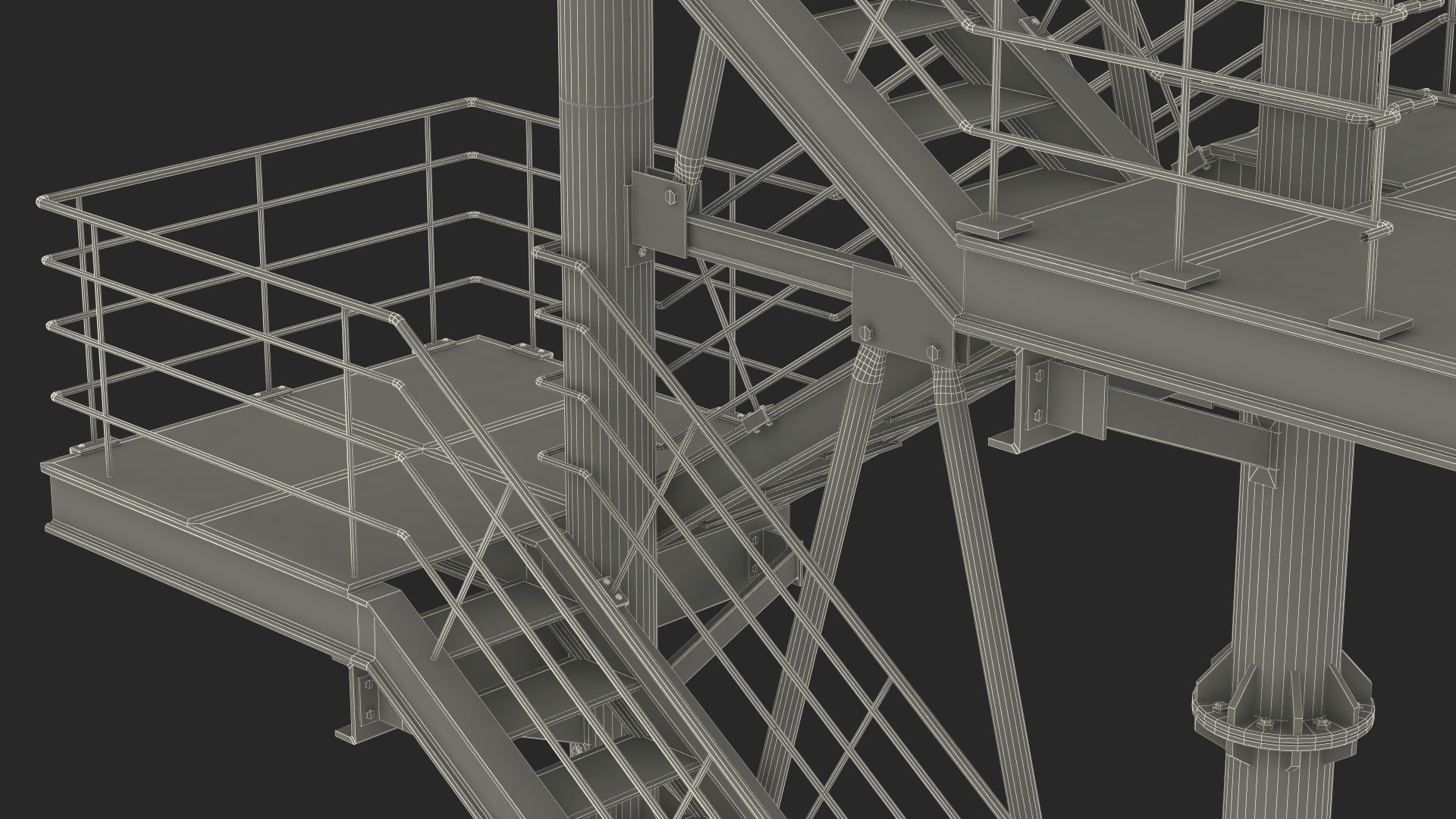 Modular Fire Escape Red 3D Model - TurboSquid 2276076