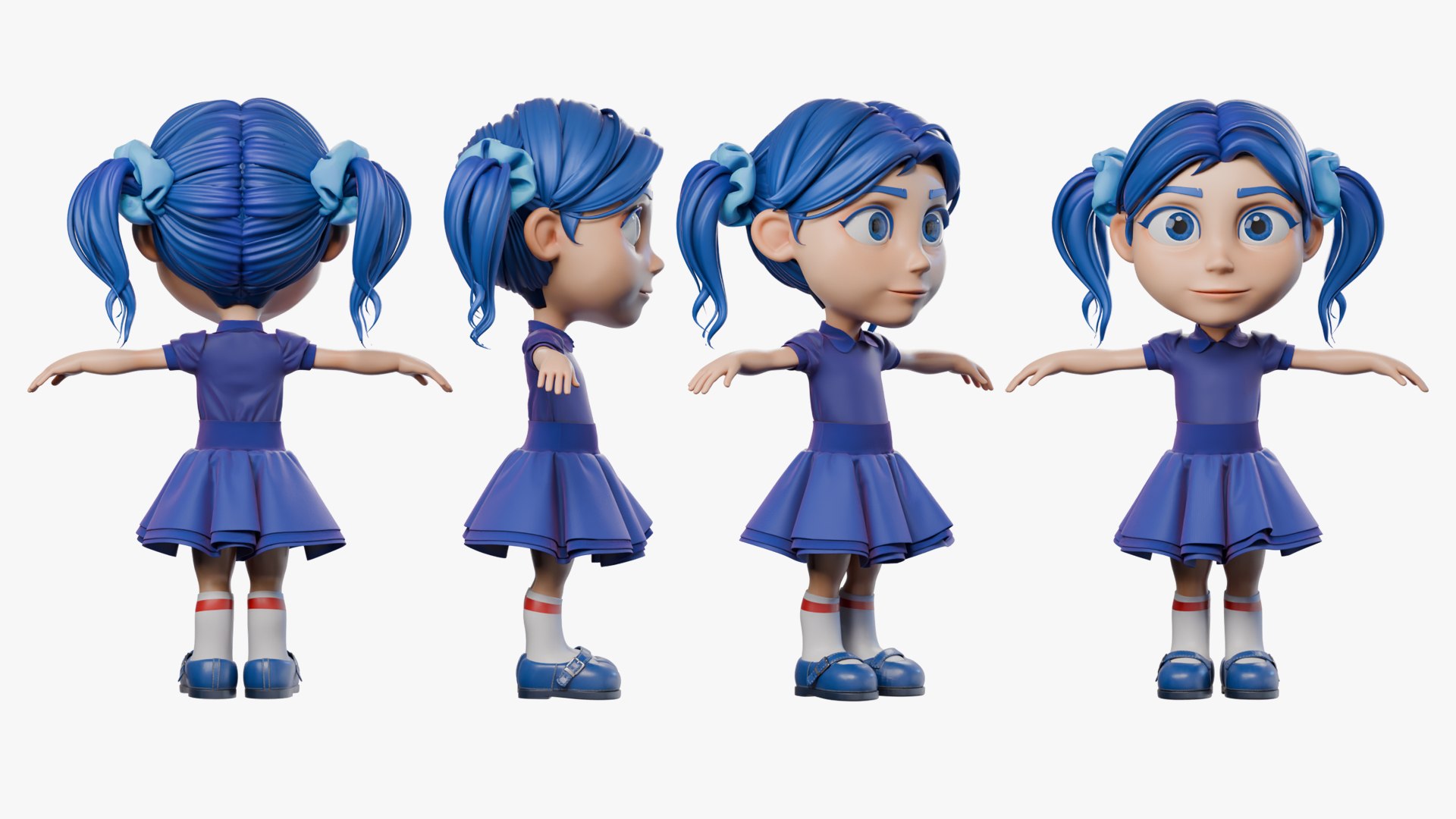 Cartoon Girl Doll 3D Model - TurboSquid 2349465