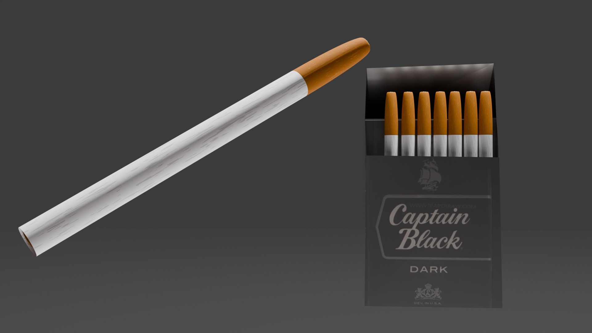 3D Captain Black Cigarette - TurboSquid 2419724